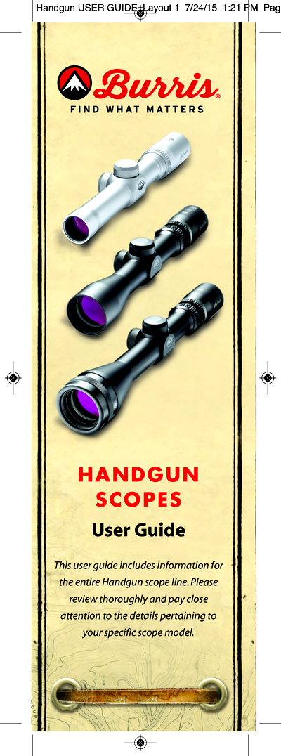 Burris Handgun Scope manual Burris Handgun Scope manual
